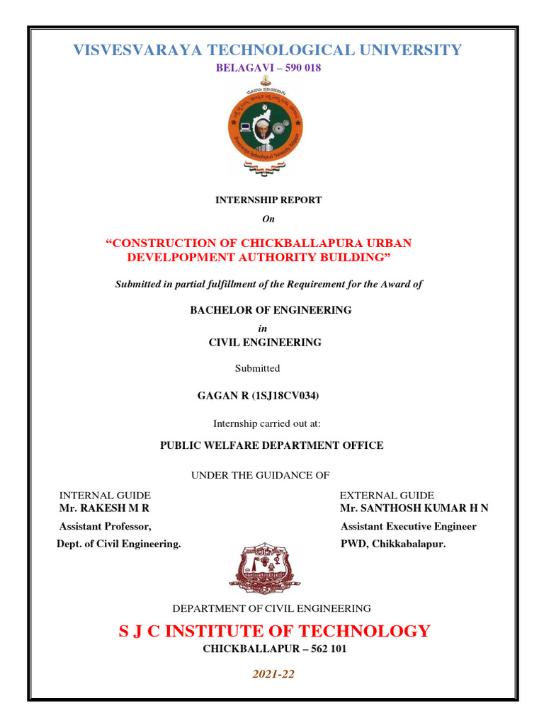 Civil Engineering Internship Report | PDF | Masonry | Foundation ...