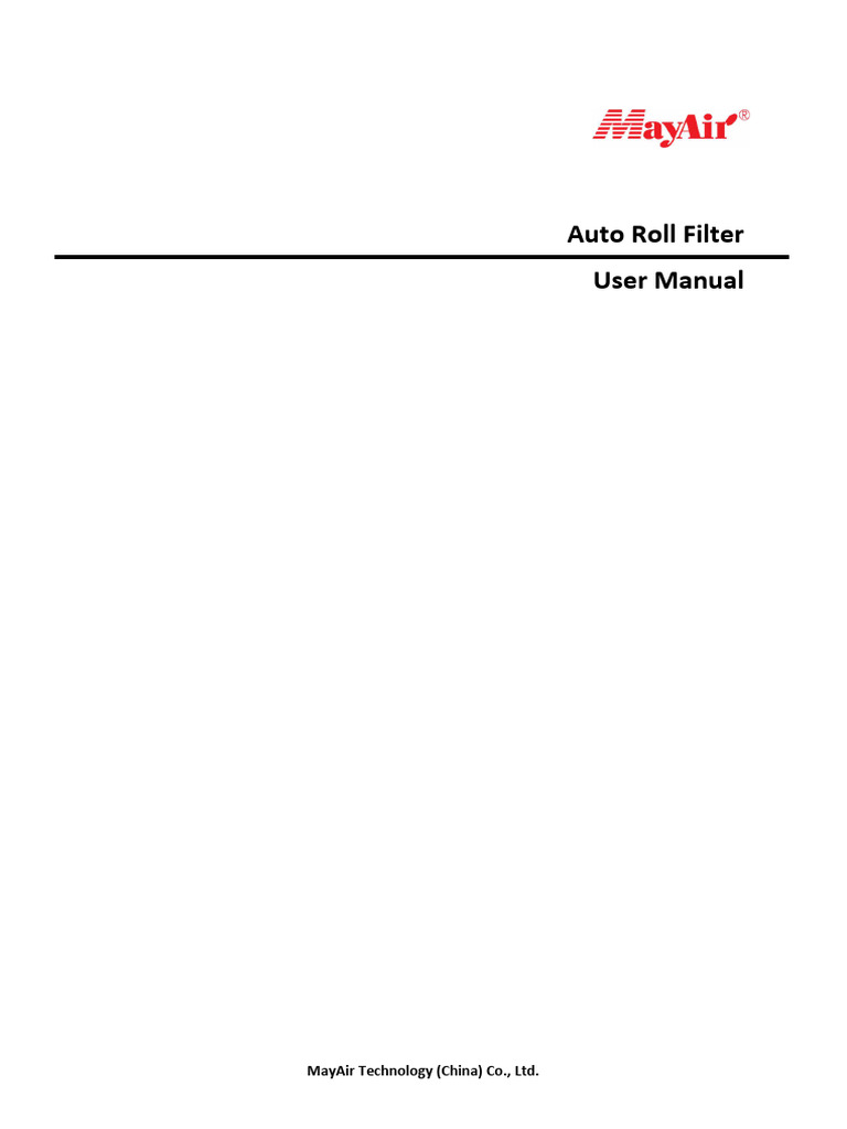 2 MayAir Autoroll Filter User Manual | PDF | Switch | Screw