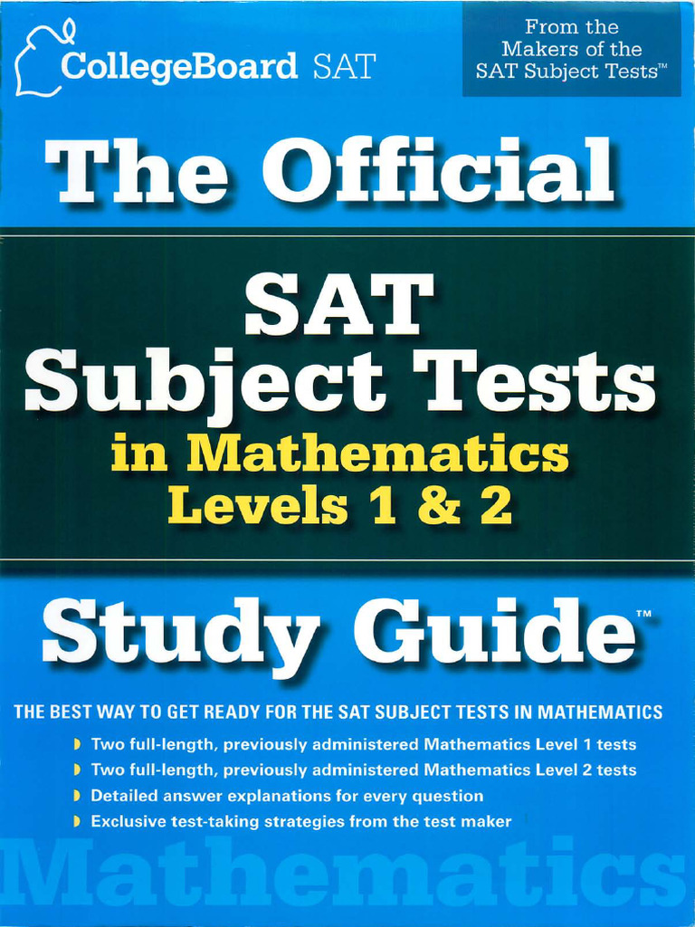 CB Math Level 1&2 | PDF | Sat | University And College Admission