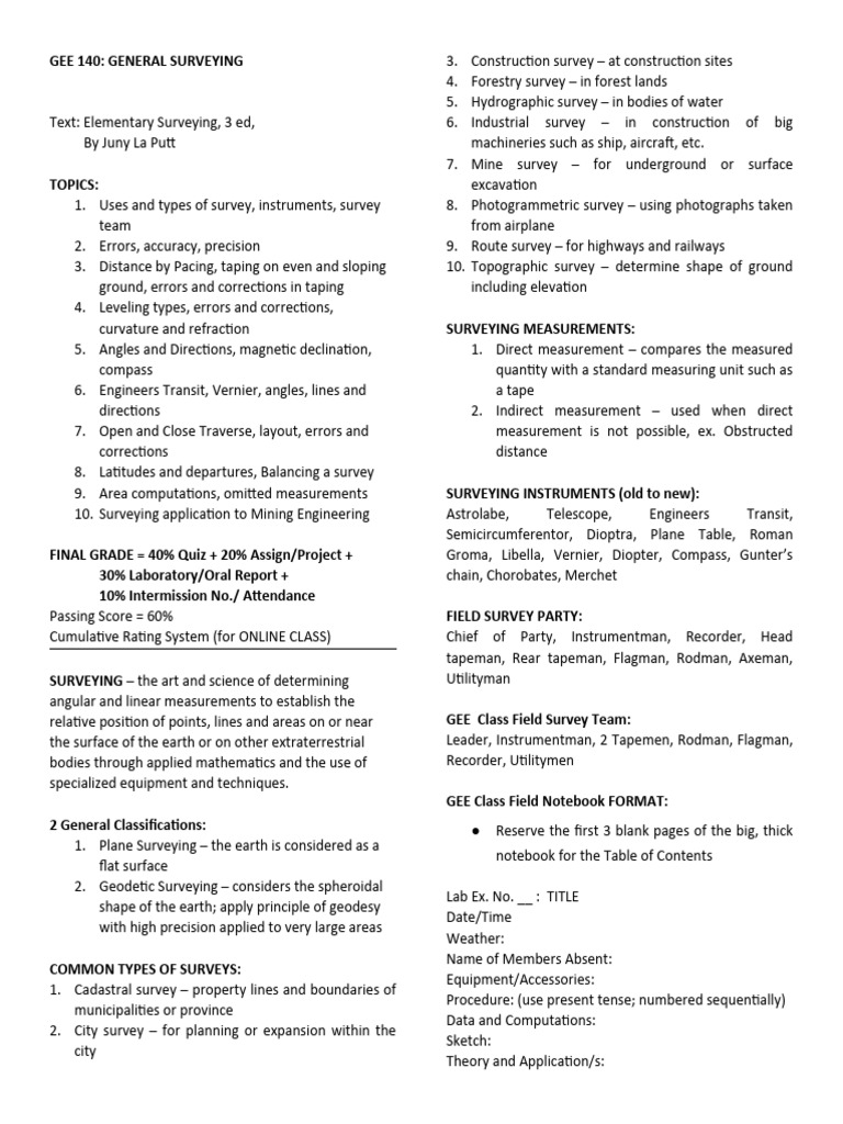 Overview of General Surveying Techniques | PDF | Surveying | Measurement