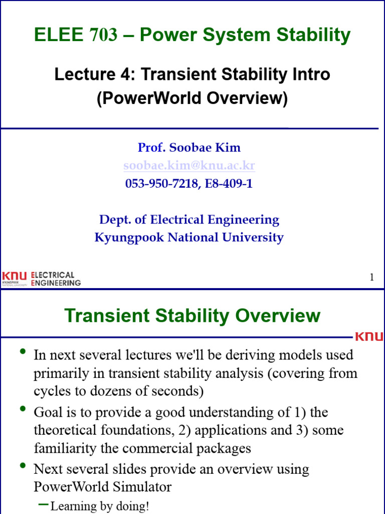 ELEE703 Fall2018 Lecture4 | PDF | Electric Generator | Electrical Engineering