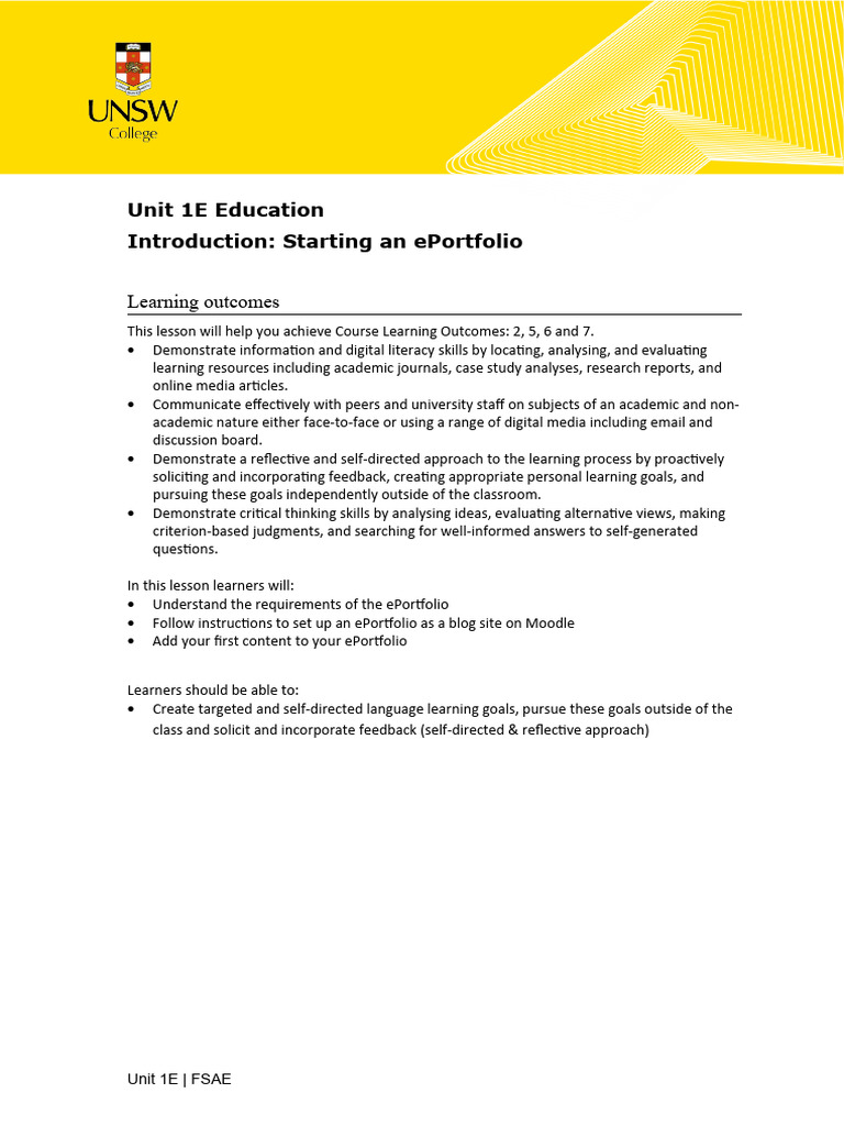 FSAE Standard T1 Unit 1E | PDF | Learning | Human Communication