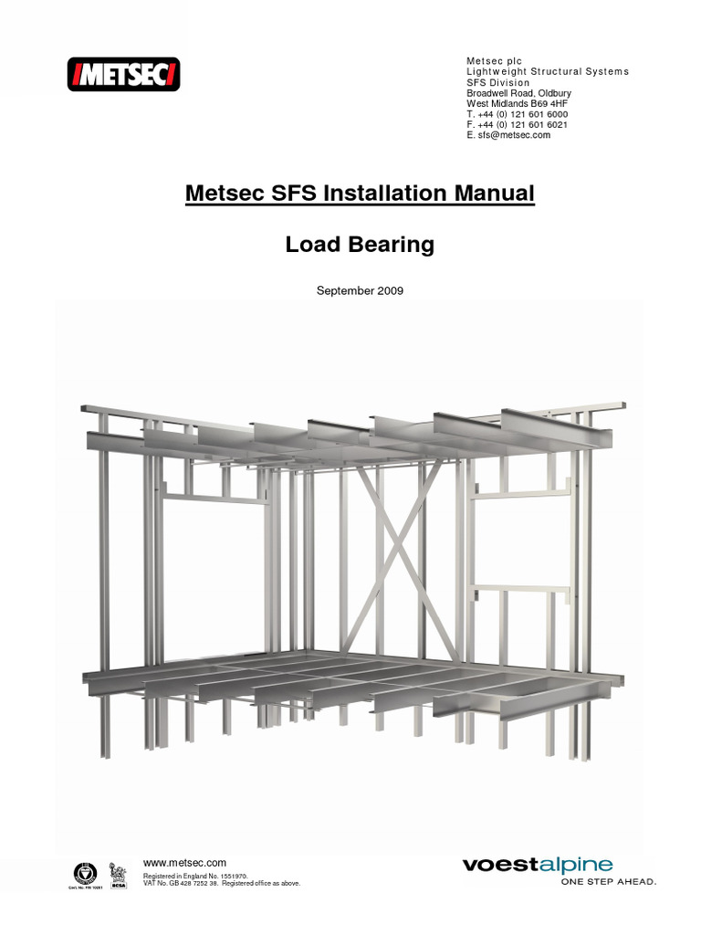 Metsec Sfs Load Bearing Structures Installation Manual | Download Free ...