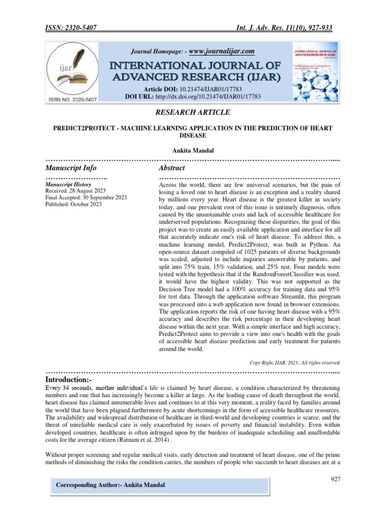 Predict2protect - Machine Learning Application in The Prediction of ... Predict2protect - Machine Learning Application in The Prediction of ...