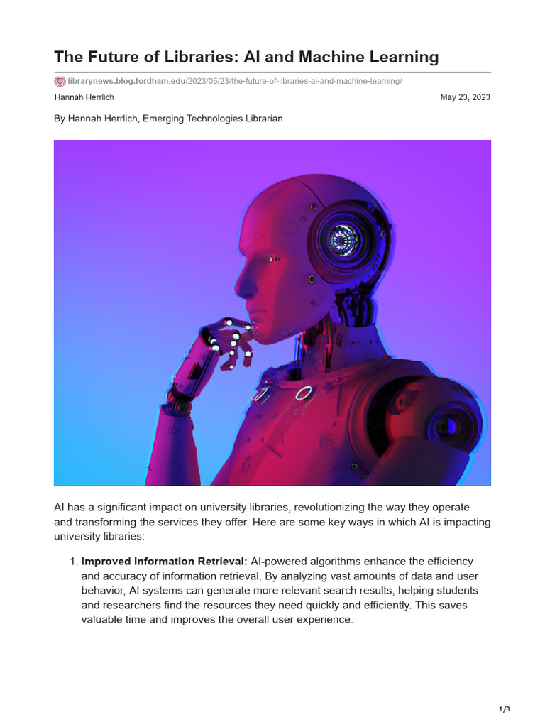 Librarynews - Blog.fordham - Edu-The Future of Libraries AI and Machine ...