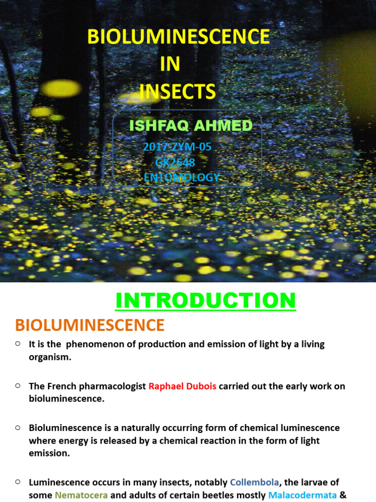 Bioluminescence PPT Ishfaaq Ahmed 2107-Zym-05 | PDF | Luciferase ...