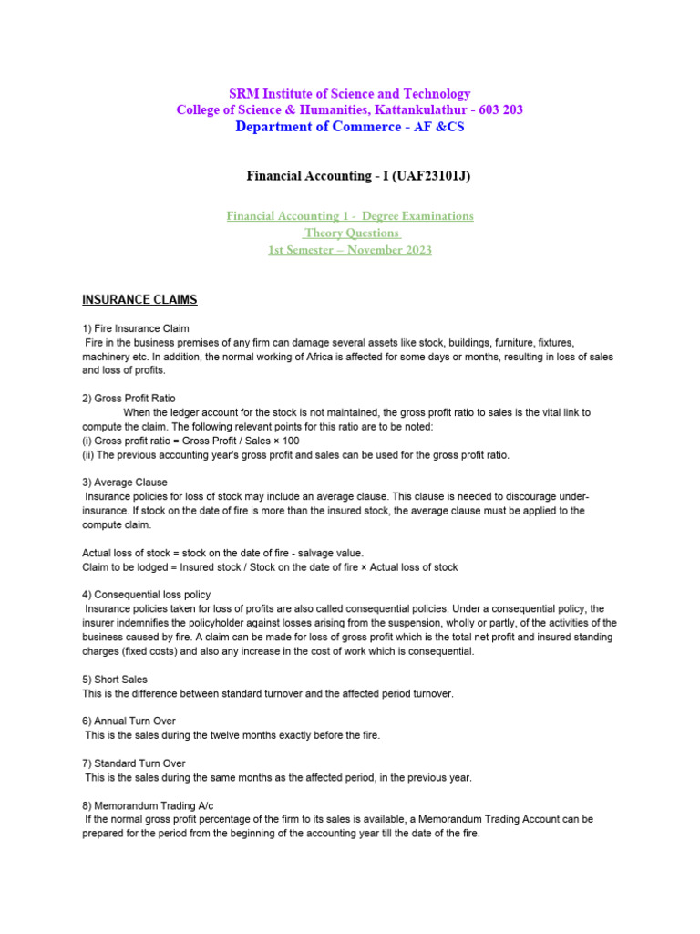 Financial Accounting I Exam Guide | PDF | Bookkeeping | Debits And Credits