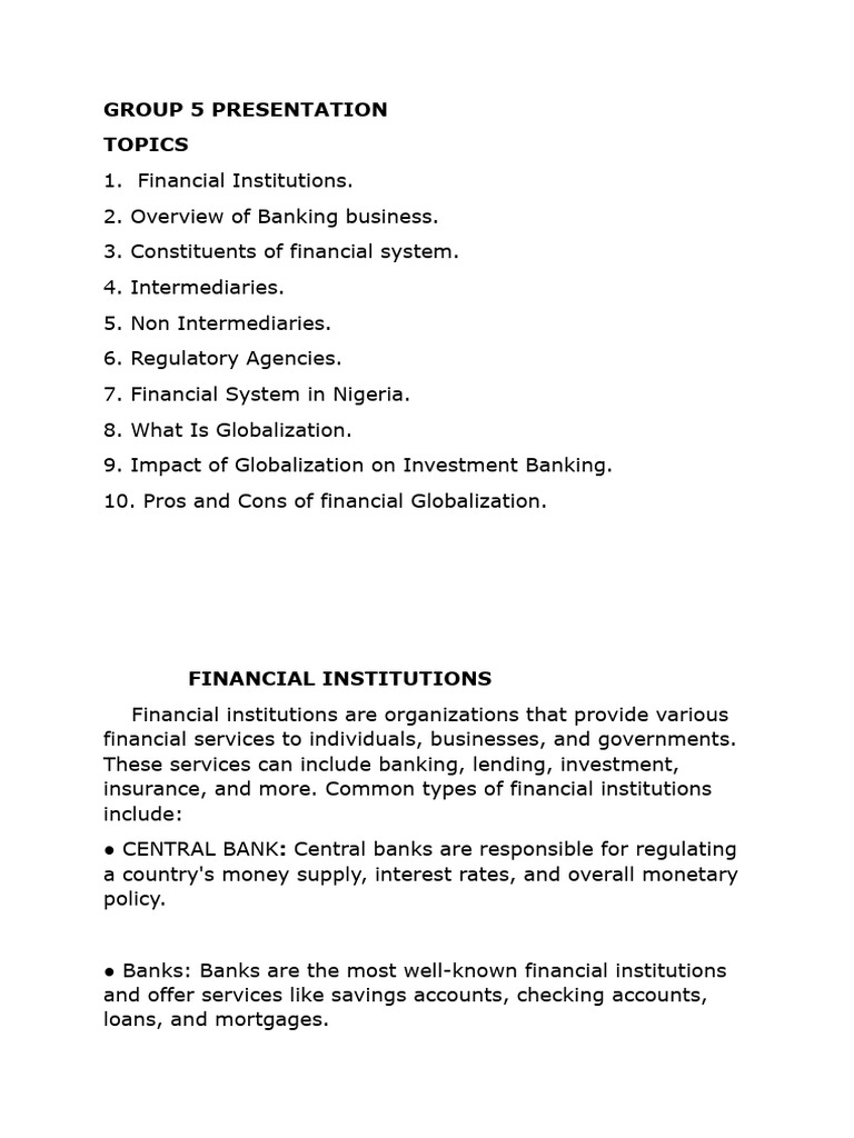 Group 5 Presentation | PDF | Banks | Investment Banking