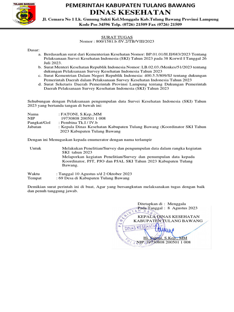 SPT Puldat Enum Tulang Bawang | PDF