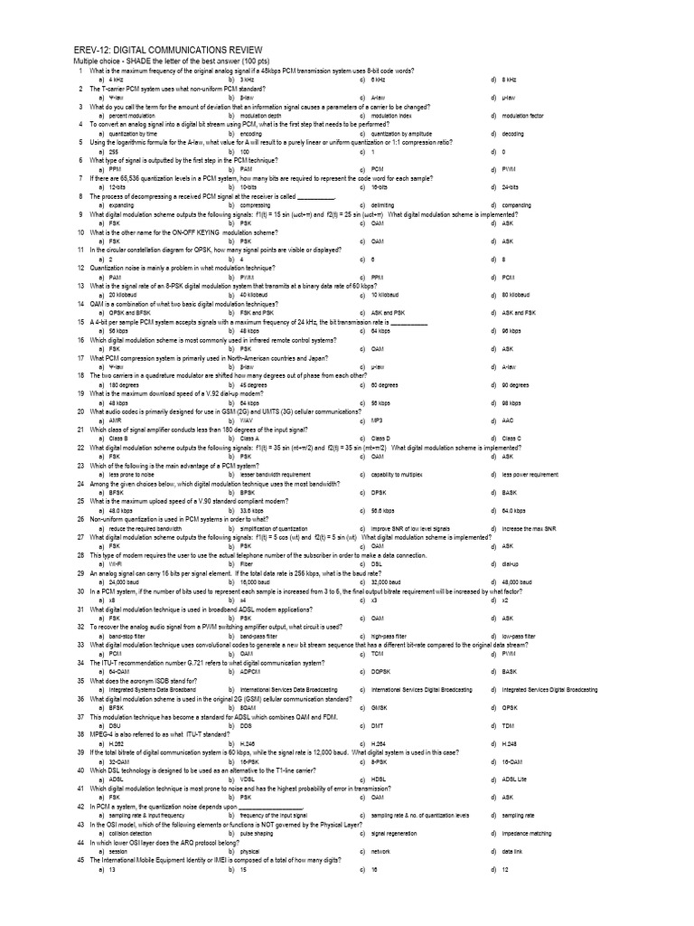 EREV12 Review | PDF | Modulation | Computer Engineering