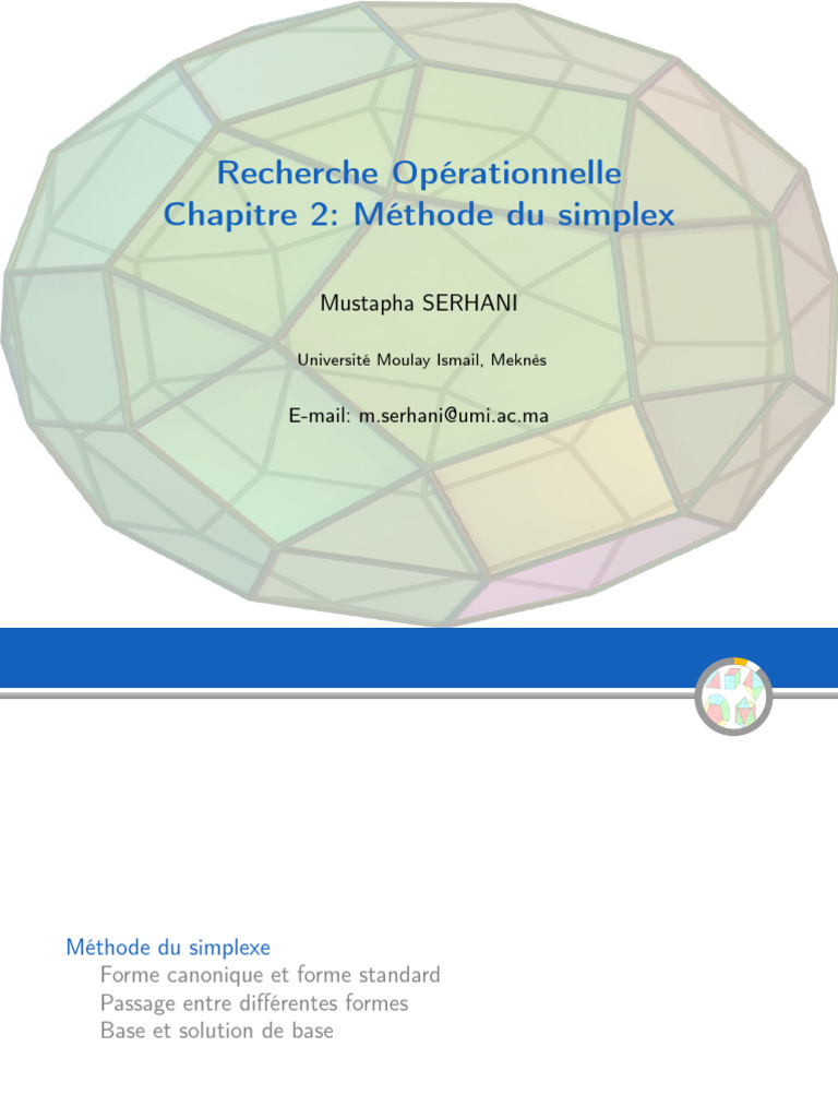 Cours OR Chp2 | PDF | Base (algèbre linéaire) | Matrice (Mathématiques)