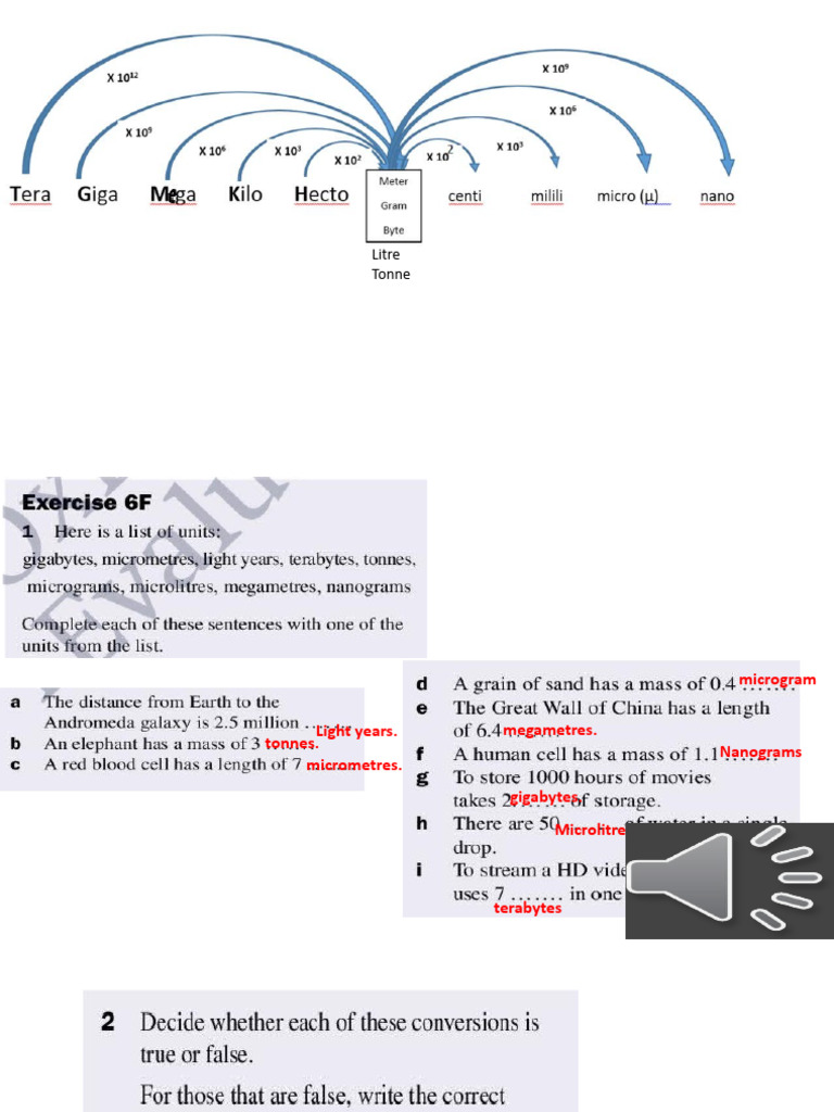 Small and Large Units of Measurement. | PDF