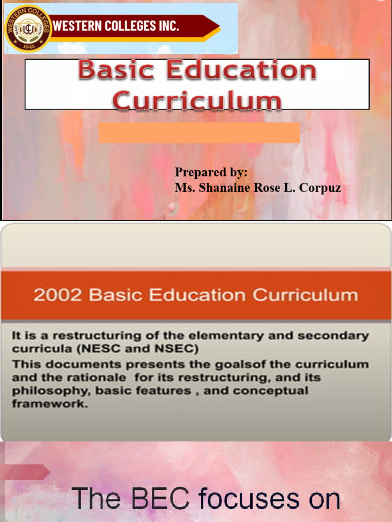 BEC Report Group 7 Final | PDF | Curriculum | Learning