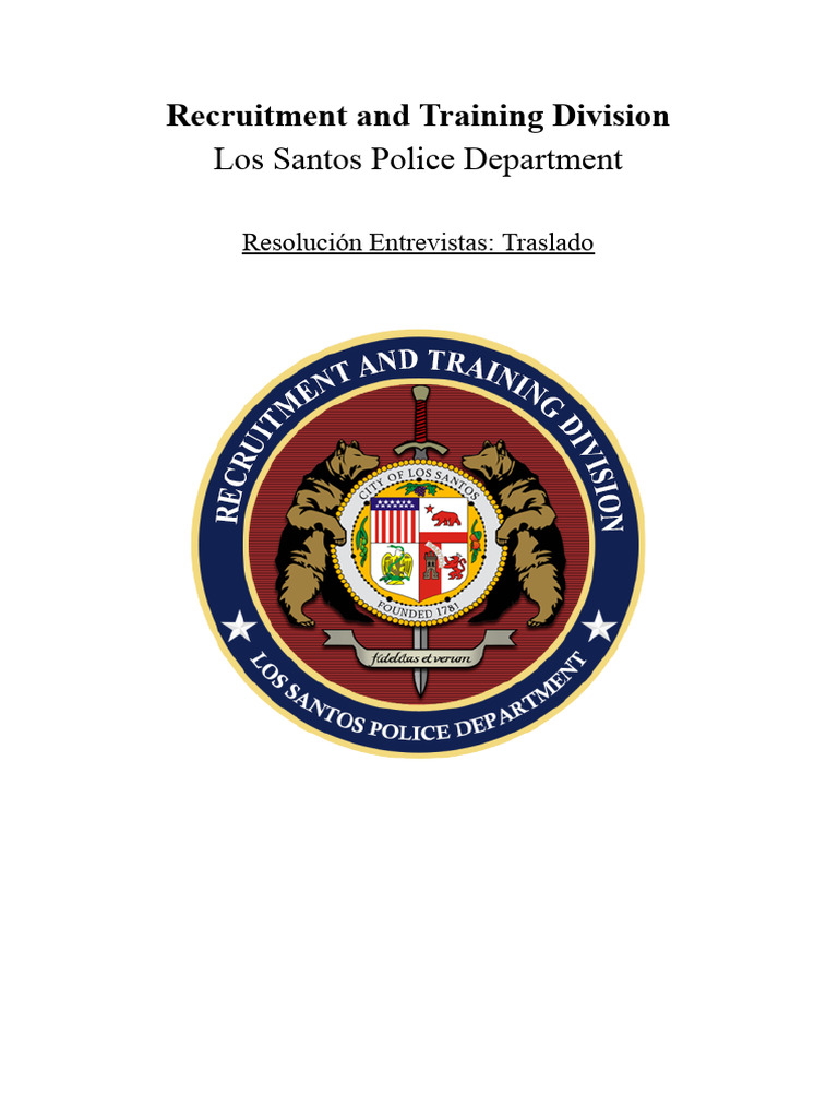 Resultados Entrevistas Traslados LSPD OASIS RP | PDF