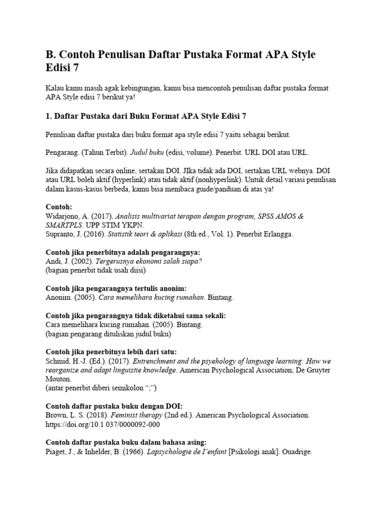 Panduan Penulisan APA Edisi 7 | PDF