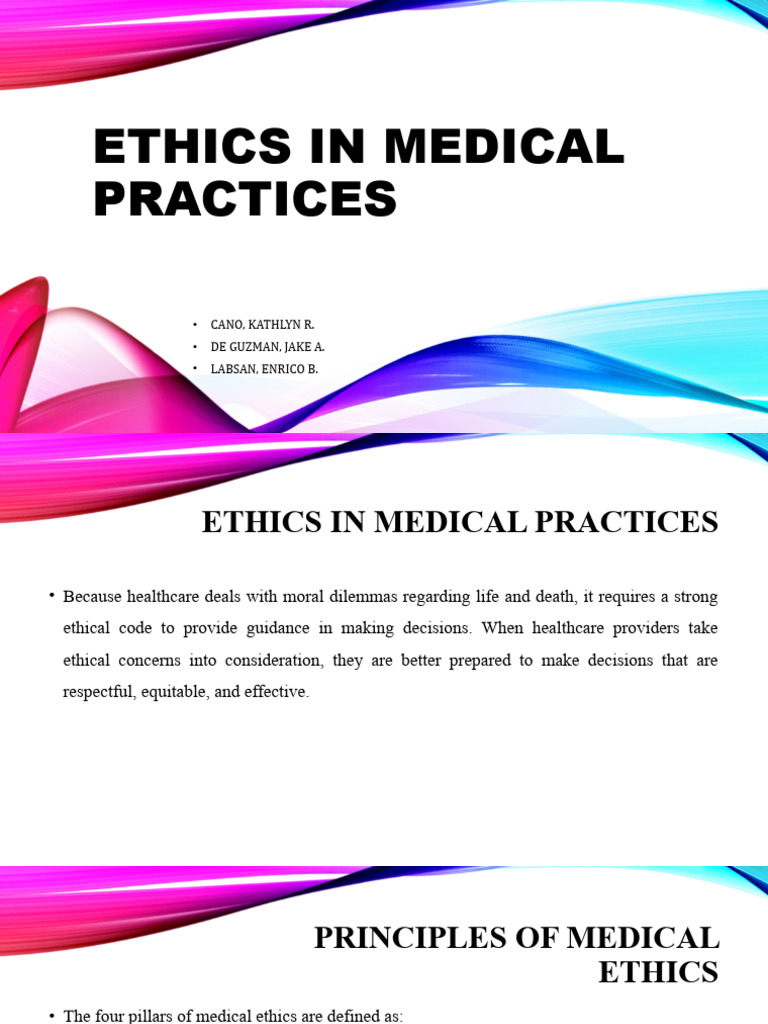 NO. 14 Ethics in Medical Practices | PDF | Autonomy | Nursing