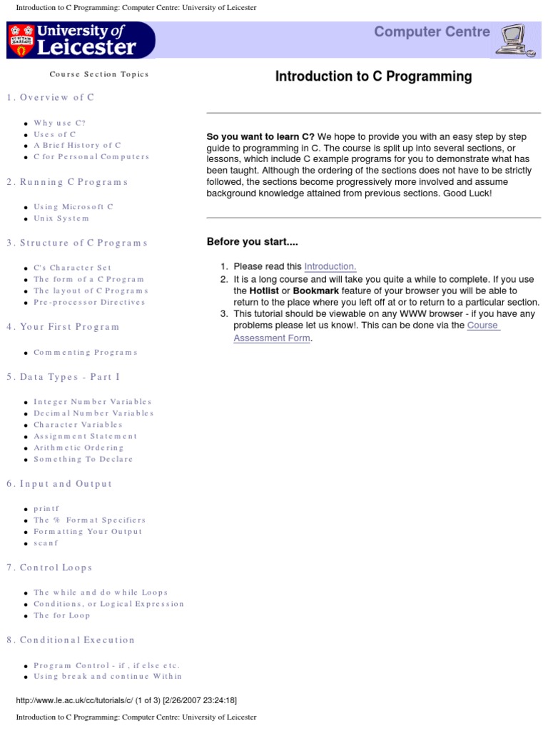 Intro C Prog | PDF | C (Programming Language) | Operating System