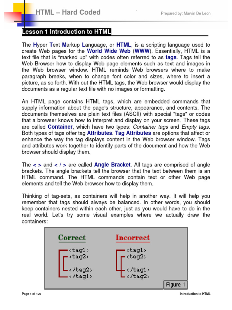 01 HTML Introduction To HTML | PDF | Html Element | Html