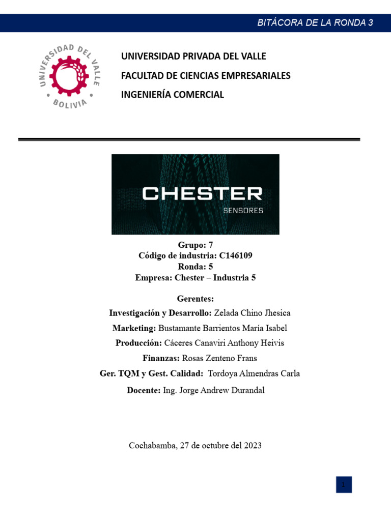 Bitacora 6 Chester | PDF | Marketing | Business