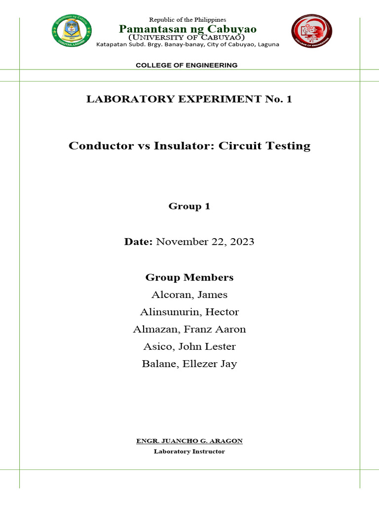 Conductors and Insulators in Circuits | PDF | Electrical Conductor ...