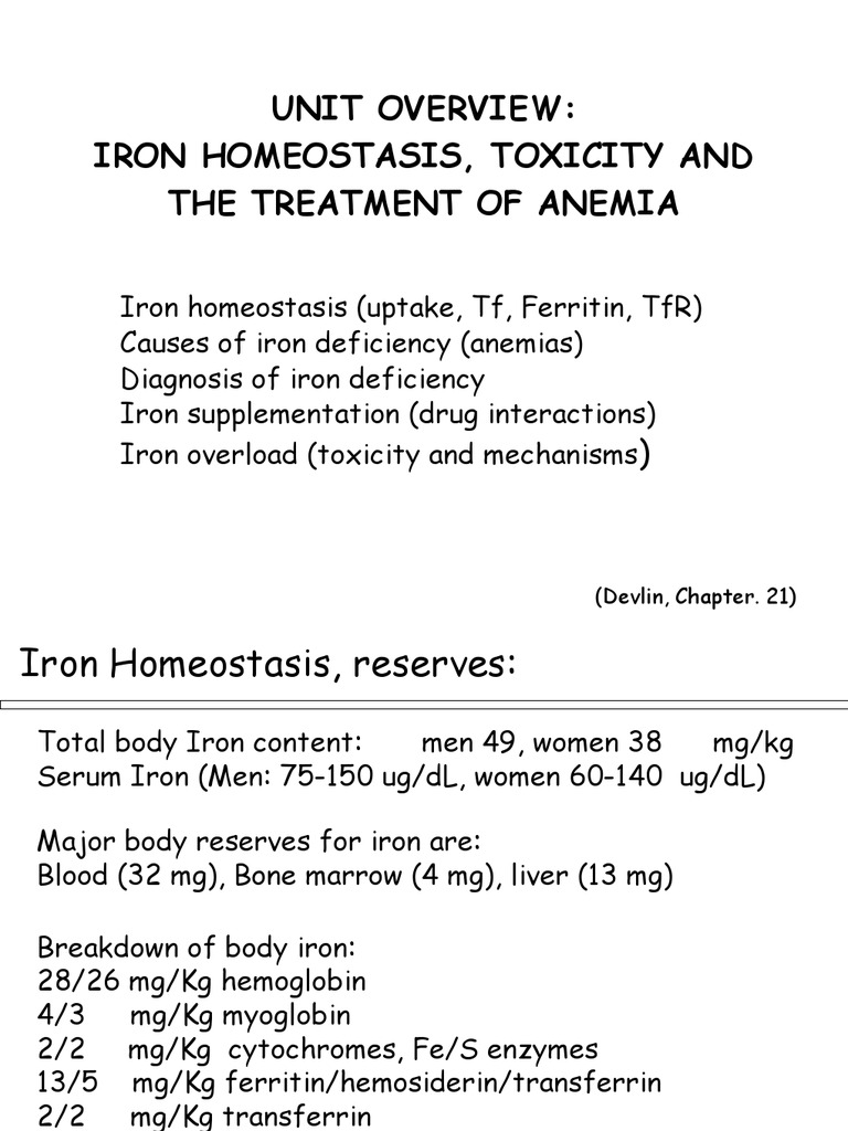 Lecture 3 - Iron Homeostasis, Anemia | PDF | Iron | Messenger Rna