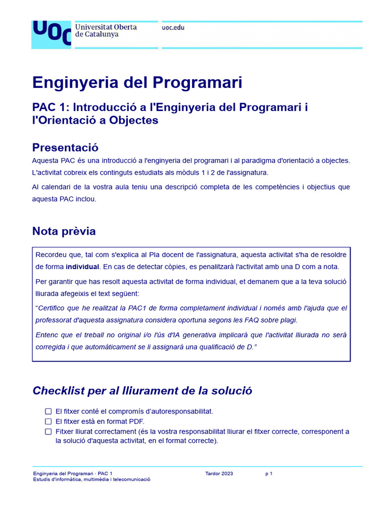 EP PAC1 Enunciat | PDF