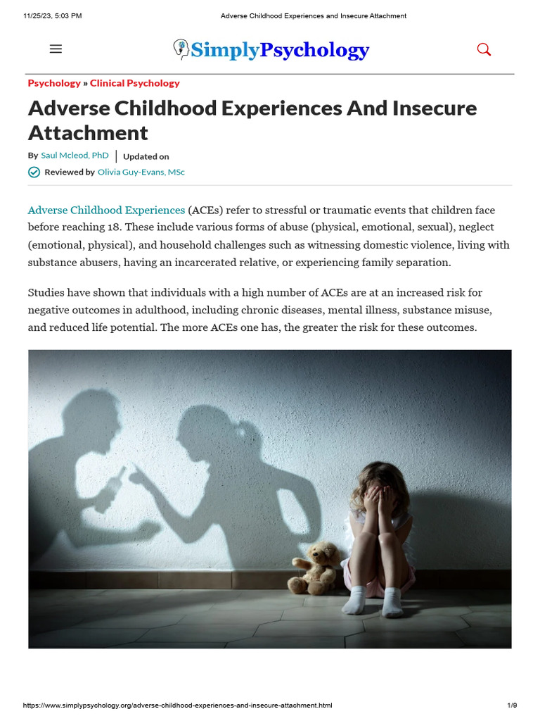 Adverse Childhood Experiences and Insecure Attachment | PDF ...