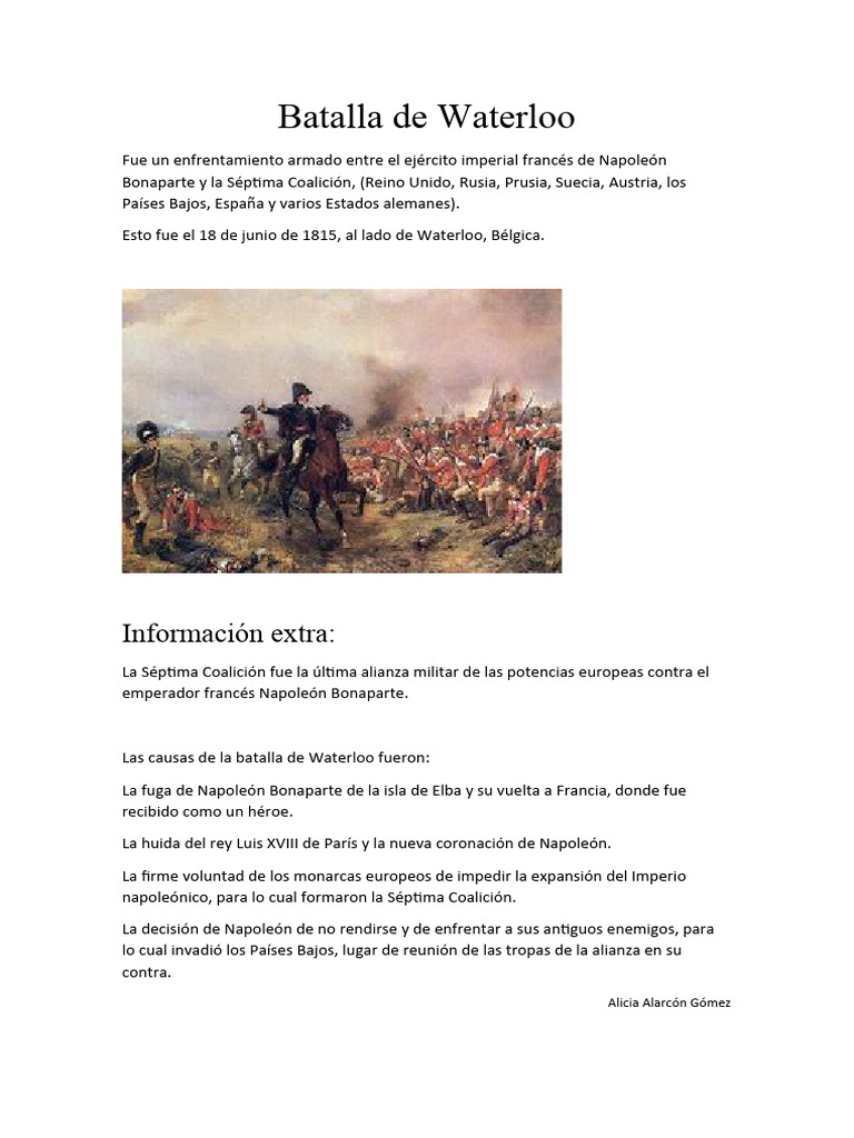 Batalla de Waterloo | PDF | Historia | Clásicos