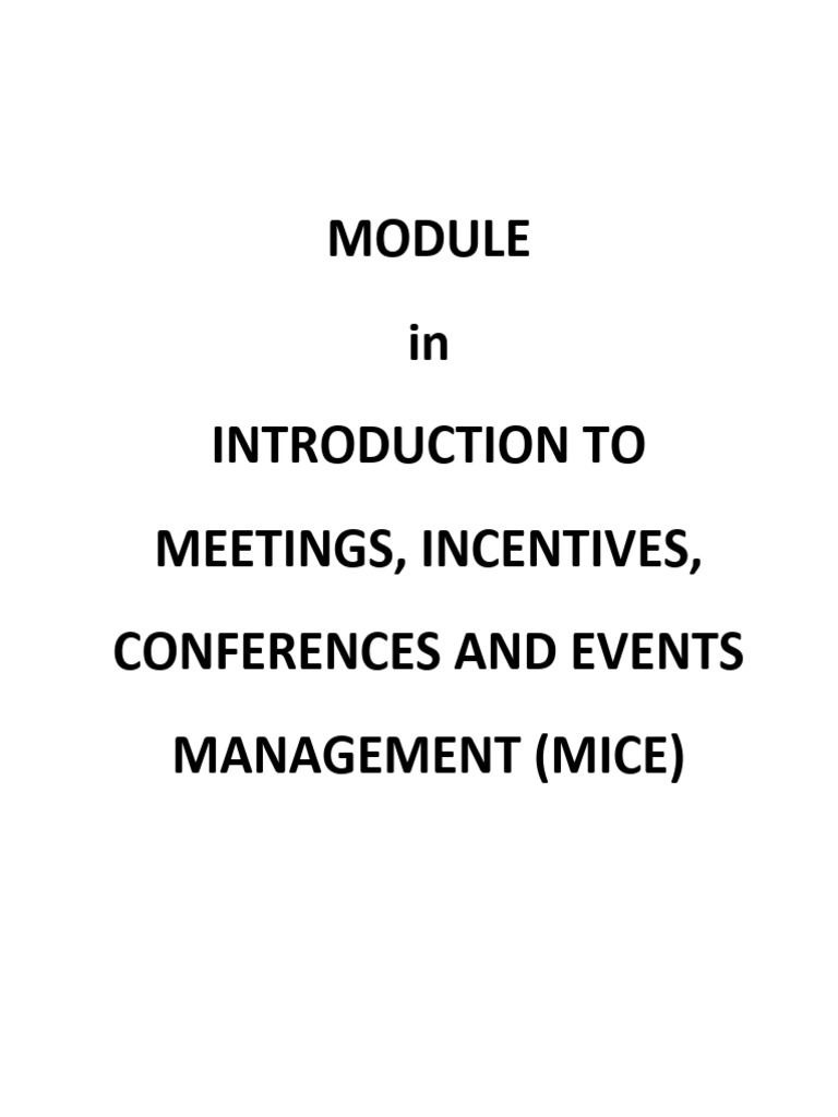 Mice Pdf Tourism Hotel