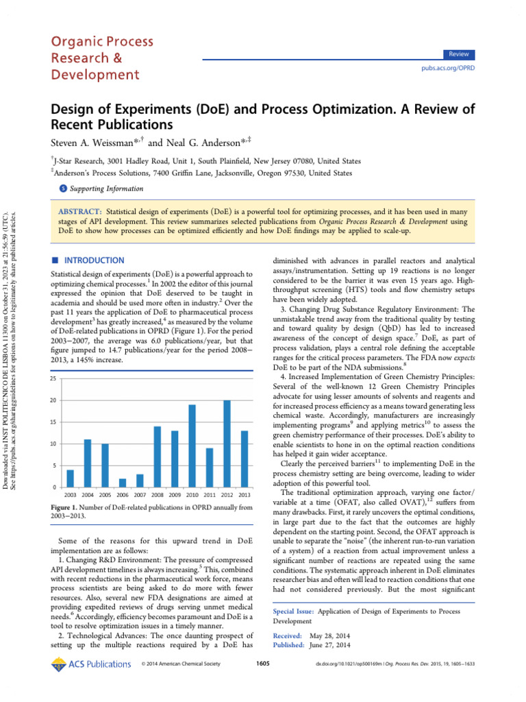 DoE in Pharmaceutical Process Optimization | PDF | Analysis Of Variance ...