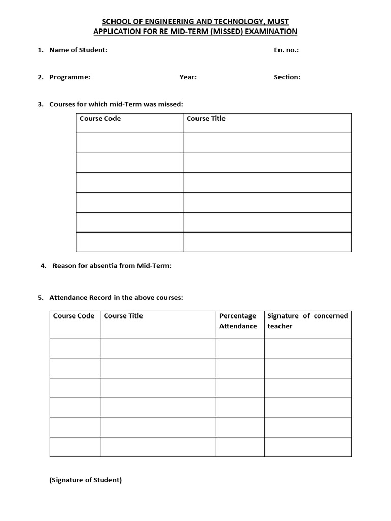 ReMid Term Form | PDF