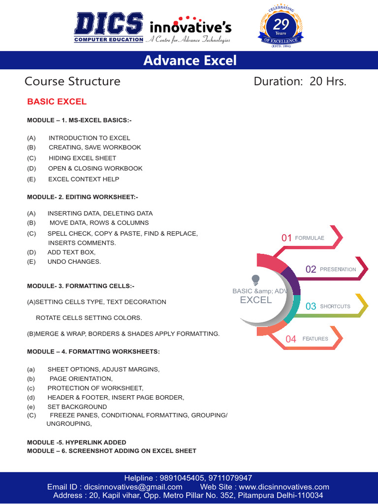 Excel and Adv Excel 2022 | PDF | Microsoft Excel | Computer Science