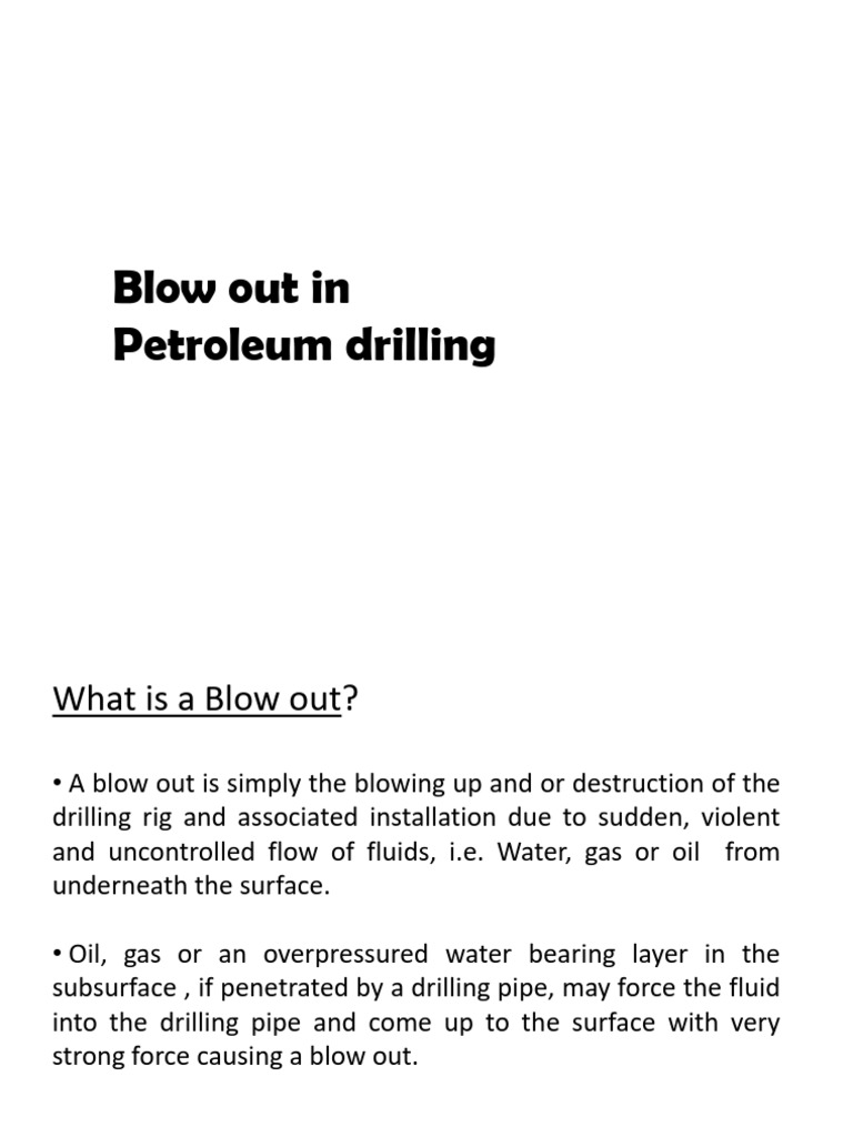 Lecture-12 Blow Out | PDF | Blowout (Well Drilling) | Gases