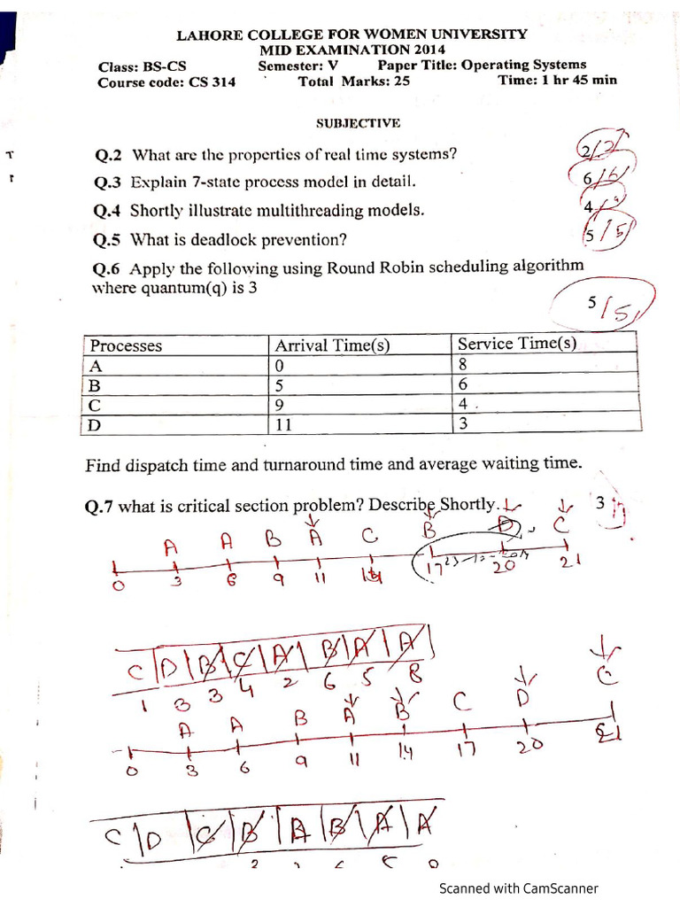 OS Past Papers | PDF