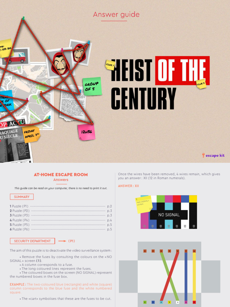 04 - Answer Guide - Escape Room | PDF
