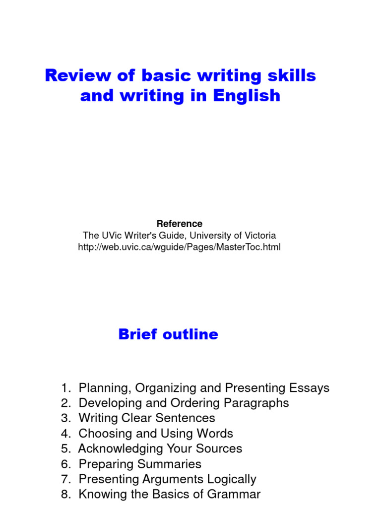 Essential English Writing Skills Guide | PDF | Essays | Grammatical Gender