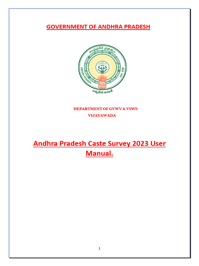 New User Manual of AP Caste Survey 2023 | PDF | Authentication | Access Control