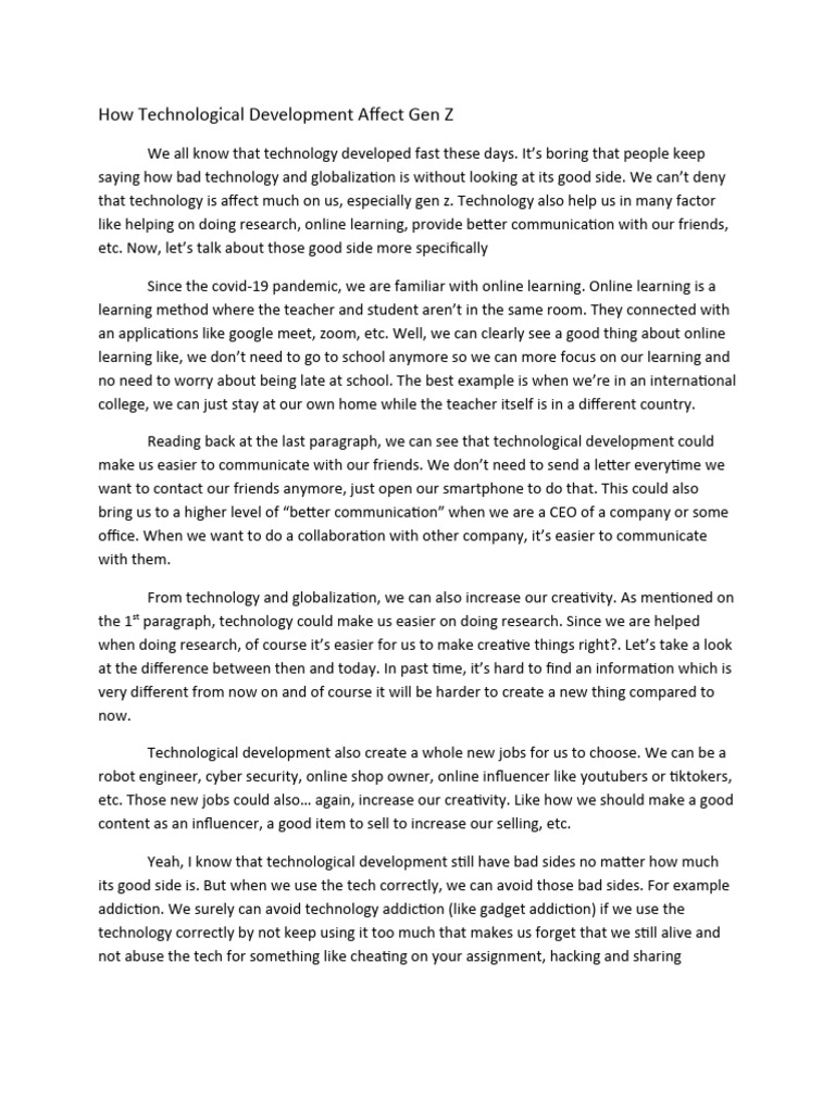 Impact of Technology on Gen Z | PDF | Educational Technology