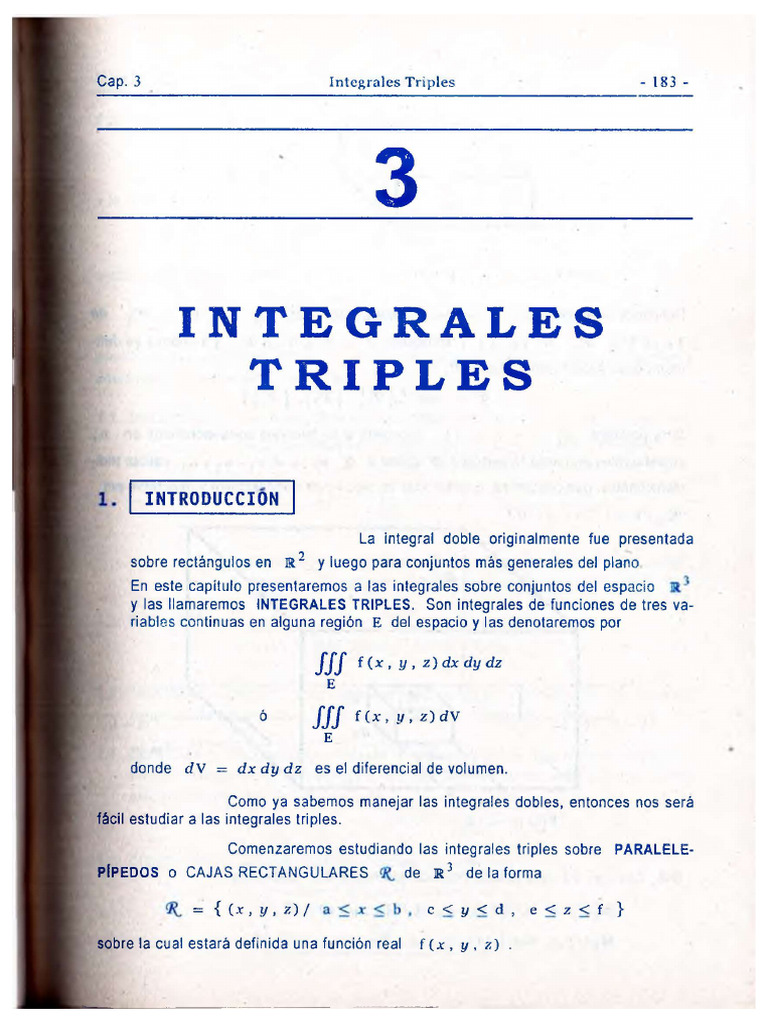 Introducción a las Integrales Triples | PDF