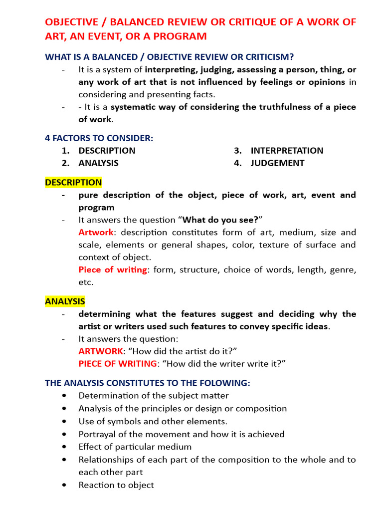 Lesson 1 | PDF | Composition (Visual Arts) | Paintings