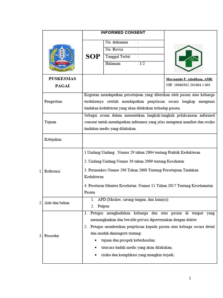 Puskesmas Pagai: Informed Consent | PDF