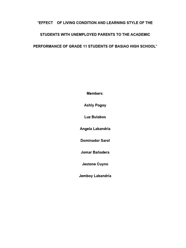 Final Chapter 1 | PDF | Survey Methodology | Unemployment