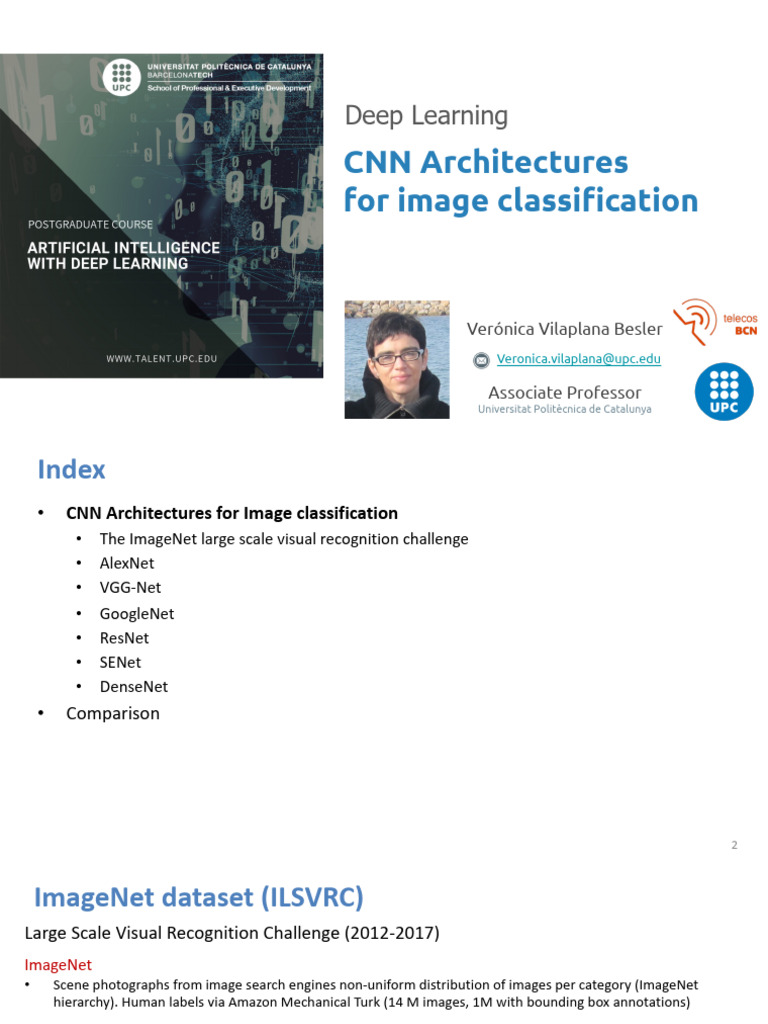 Aidl 2023s DL 08 CNN Architectures | PDF | Deep Learning | Applied Mathematics