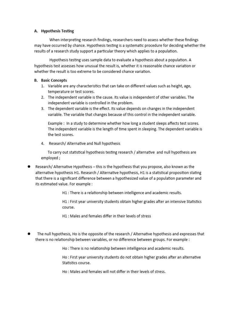 Au Statistics Hypothesis Testing Pdf Hypothesis Statistical Hypothesis Testing
