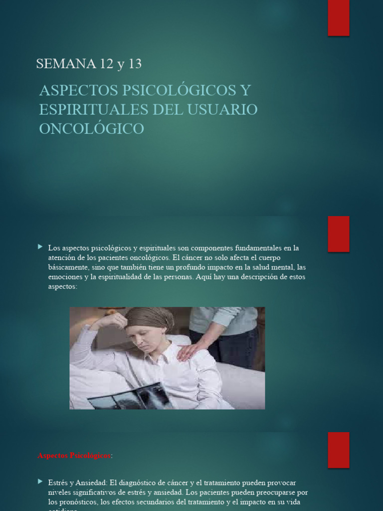 SEMANA 12 y 13 ASPECTOS PSICOLÓGICOS Y ESPIRITUALES DEL USUARIO ...