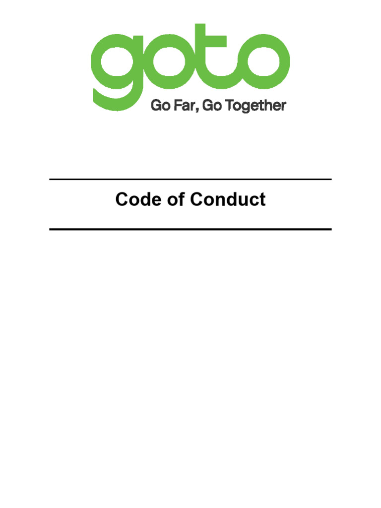 GoTo Code of Conduct (English) | PDF | Bribery | Competition Law GoTo Code of Conduct (English) | PDF | Bribery | Competition Law