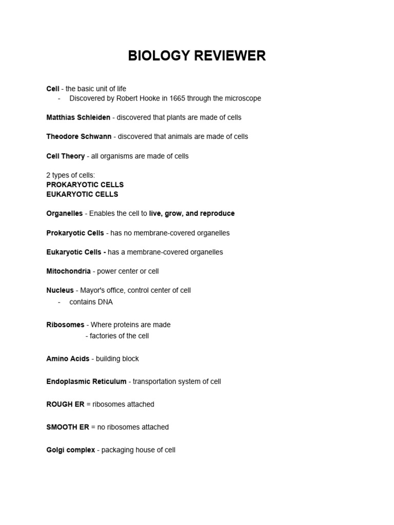 Biology Reviewer Pdf Meiosis Mitosis