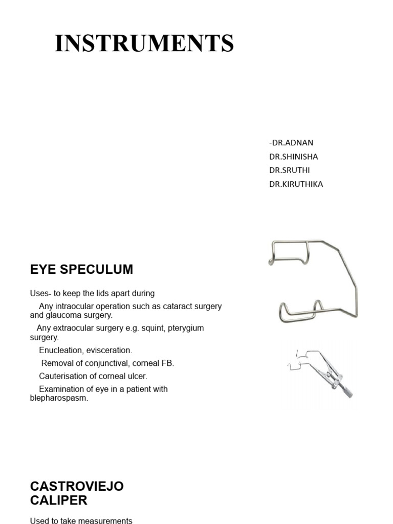 Instruments | PDF | Human Eye | Ophthalmology