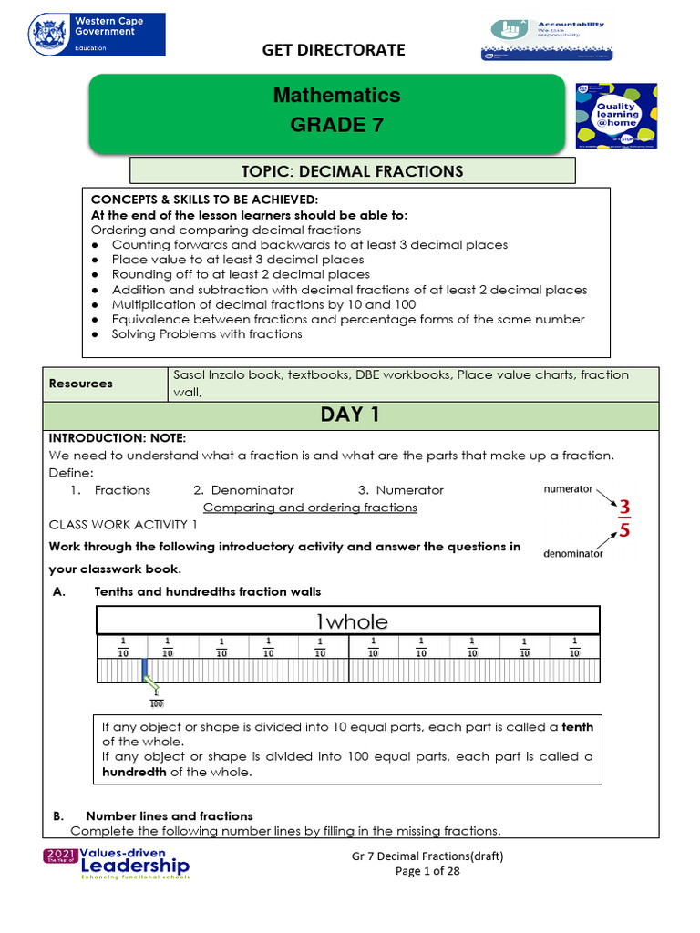 Maths Gr.7 | PDF | Numbers | Mathematical Notation