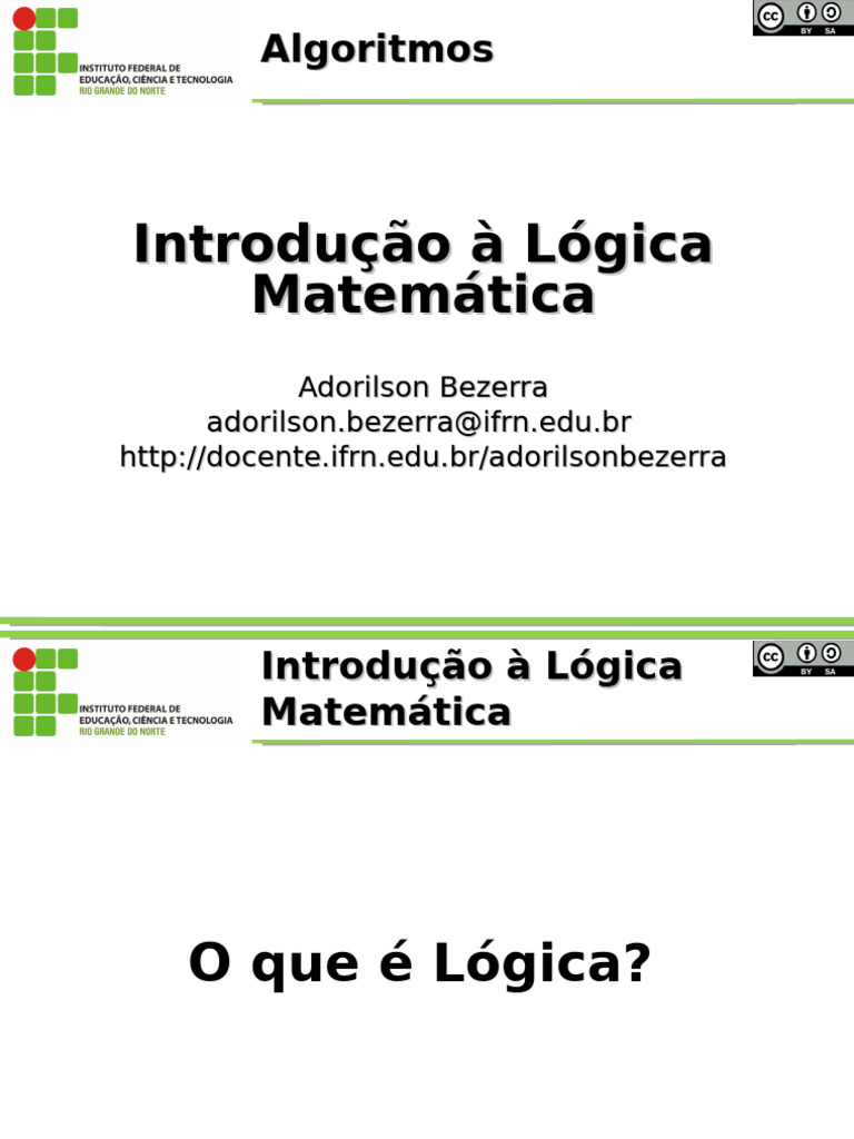 05 Introducao Logica Matematica | PDF | Lógica matemática | Lógica